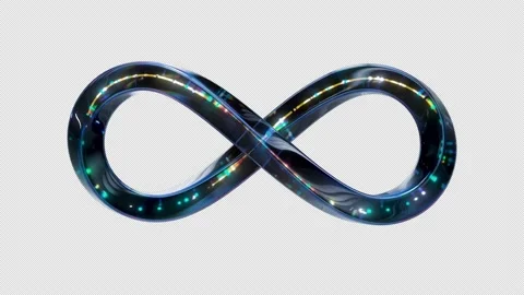 Glass Infinity symbol with neon in loop ... | Stock Video | Pond5