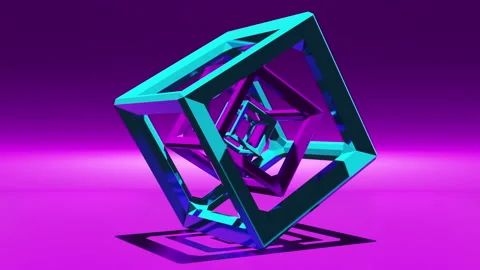 Glass or metallic wireframe cubes 3d ani... | Stock Video | Pond5