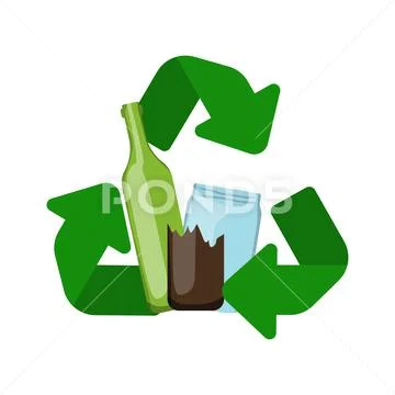 The glass recycle symbols set vector illustration.: Graphic #169337721