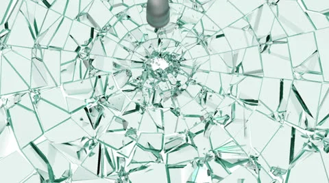 Glass screen shatters and breaks by bull... | Stock Video | Pond5