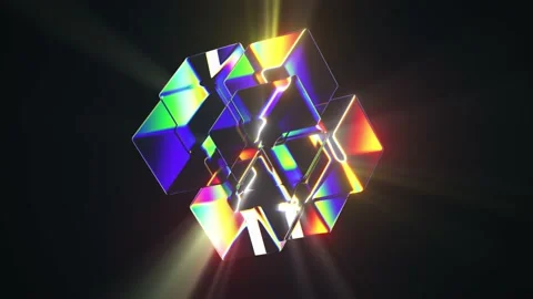 Glass Shape with light rays abstract Loo... | Stock Video | Pond5