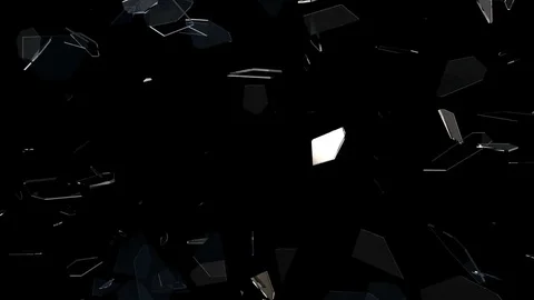 Glass Shattering Exploding 3D Shards Bro... | Stock Video | Pond5
