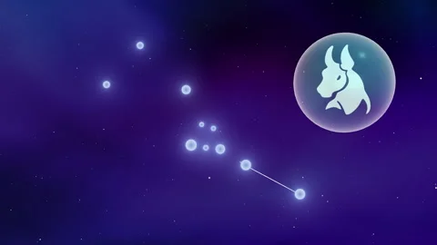 Glass sphere encasing the Taurus sign an... | Stock Video | Pond5