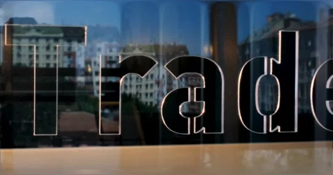 Glass trade Letters and Office in Backgr... | Stock Video | Pond5