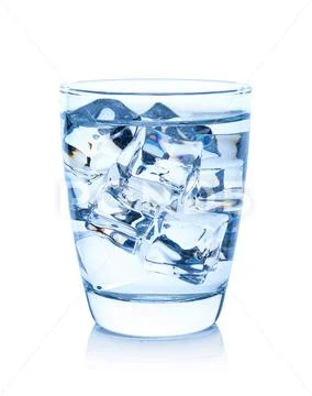 Photograph: Glass of water with ice cubes isolated on white background #139220317