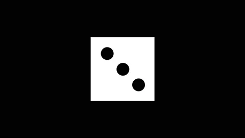 Glitch dice icon on black background. | Stock Video | Pond5