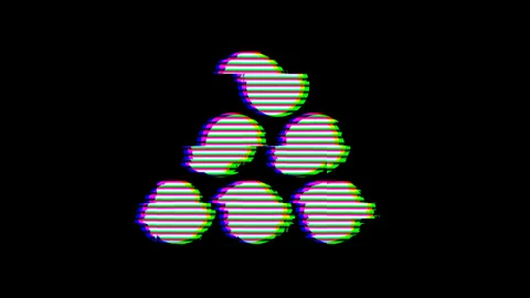 From the Glitch effect arises ball pile ... | Stock Video | Pond5