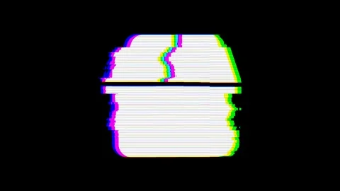 From the Glitch effect arises closed box... | Stock Video | Pond5