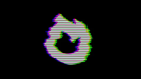 From the Glitch effect arises fire symbo... | Stock Video | Pond5