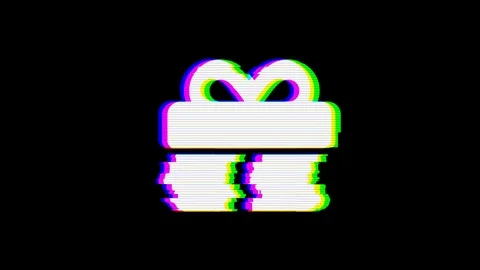 From the Glitch effect arises gift symbo... | Stock Video | Pond5