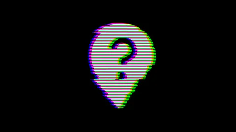 From the Glitch effect arises map marker... | Stock Video | Pond5