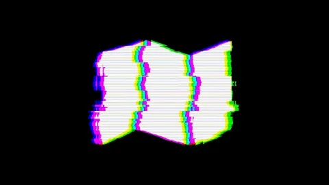 From the Glitch effect arises map symbol... | Stock Video | Pond5