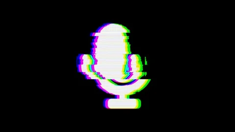 From the Glitch effect arises microphone... | Stock Video | Pond5
