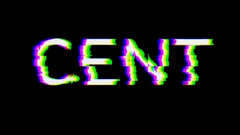 From the Glitch effect arises text CENT.... | Stock Video | Pond5