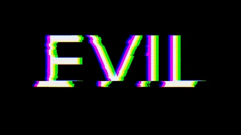 From the Glitch effect arises text EVIL.... | Stock Video | Pond5