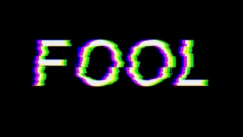 From the Glitch effect arises text FOOL.... | Stock Video | Pond5