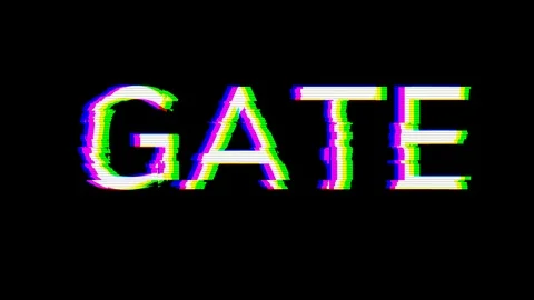 From the Glitch effect arises text GATE.... | Stock Video | Pond5