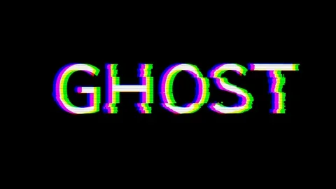 From the Glitch effect arises text GHOST... | Stock Video | Pond5