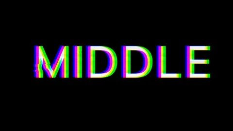 From the Glitch effect arises text MIDDL... | Stock Video | Pond5