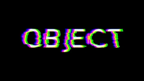 From the Glitch effect arises text OBJEC... | Stock Video | Pond5