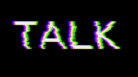 From the Glitch effect arises text TALK.... | Stock Video | Pond5