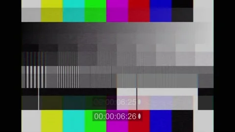 Glitch effect retro TV. Flashing SMPTE c... | Stock Video | Pond5