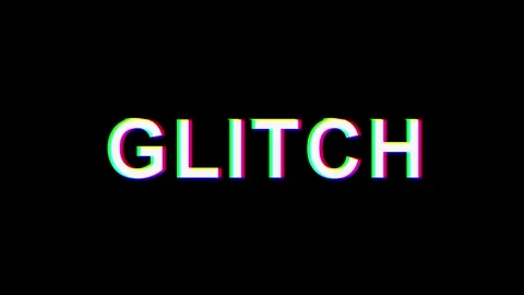 Glitch effect text animation on black ba... | Stock Video | Pond5