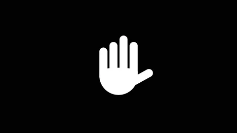 Glitch hand icon on black background. | Stock Video | Pond5