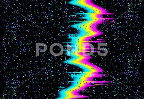 Glitch noise, TV screen pixel digital, VHS effect: Graphic #153180477