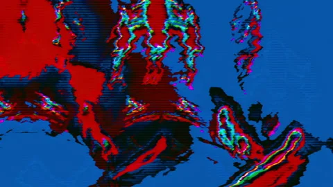 Glitched neon nostalgic vhs tape iridesc... | Stock Video | Pond5