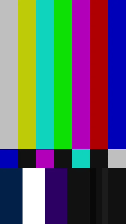 Glitched SMPTE Test Pattern on Vintage T... | Stock Video | Pond5