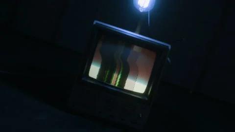 Glitching Vintage Television with a Glow... | Stock Video | Pond5