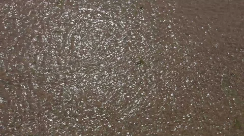 glitter ocean waves washing beach sand m... | Stock Video | Pond5