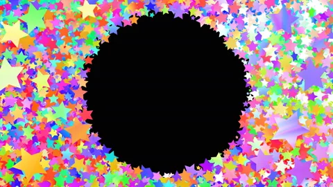 Glitter Star Frame 3 Cs Colorful 4k | Stock Video | Pond5