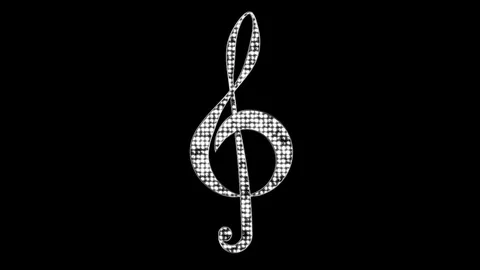 Glitter Treble Clef Loop with Alpha Chan... | Stock Video | Pond5