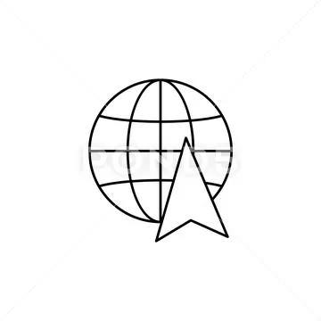 Global, arrow, cursor icon. Simple line, outline vector of information ...