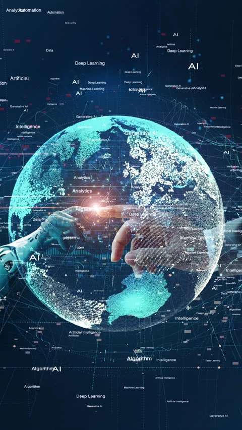 Global Artificial Intelligence Matrix Gr... | Stock Video | Pond5