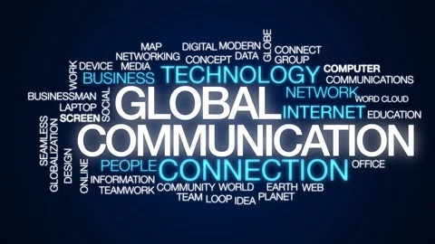 Global communication animated word cloud... | Stock Video | Pond5