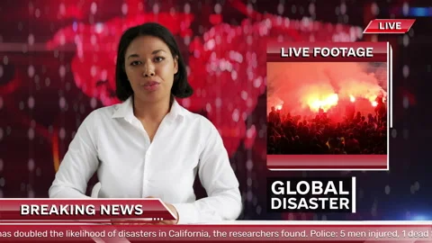 Global disaster breaking news background... | Stock Video | Pond5