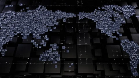 Global earth map animation digital world | Stock Video | Pond5