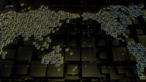 Global earth map animation digital world | Stock Video | Pond5