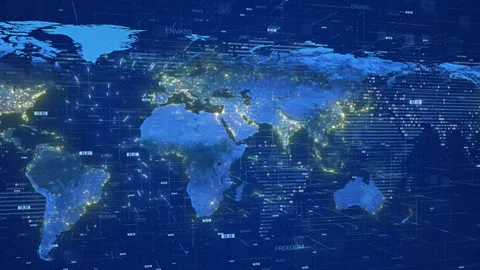 Global earth map animation digital world | Stock Video | Pond5