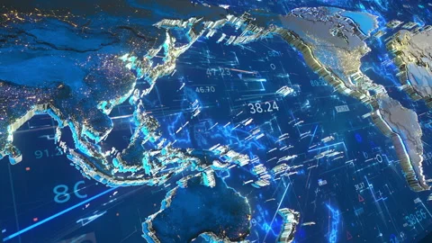 Global earth map animation digital world | Stock Video | Pond5