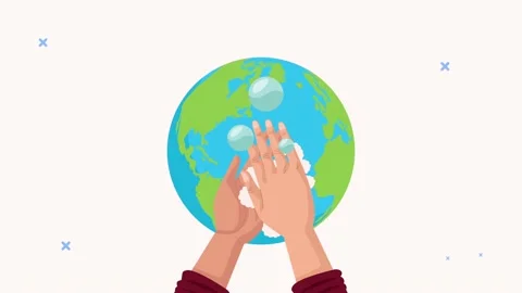global handwashing animation with hands ... | Stock Video | Pond5