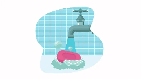 global handwashing animation with soap i... | Stock Video | Pond5