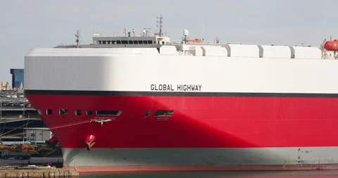 The Global Highway a vehicle carrier shi... | Stock Video | Pond5