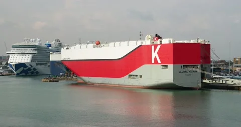 The Global Highway a vehicle carrier shi... | Stock Video | Pond5