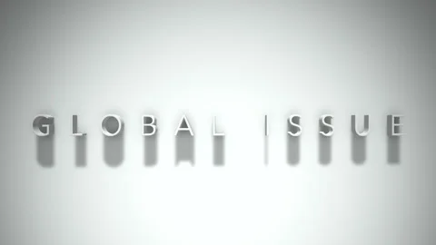 global issue 3D title animation white te... | Stock Video | Pond5