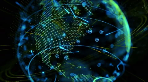 Global Network Earth 1018 HD, 4K Stock F... | Stock Video | Pond5
