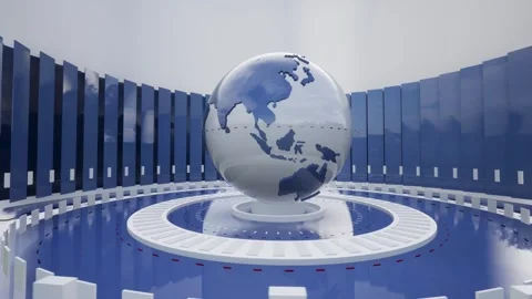 Global news studio background 4k | Stock Video | Pond5